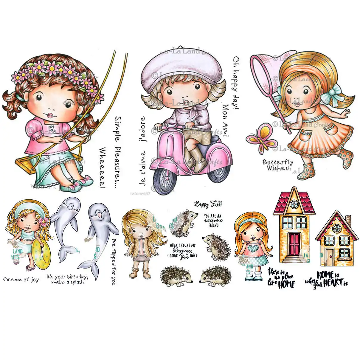 Cartoon Character Pattern Transparent Silicone Rubber Stamp Sheet Cling ...