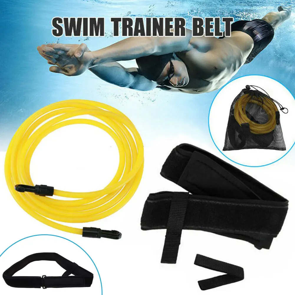 3/4m Adjustable Swim Training Resistance Elastic Belt Swimming Pool ...