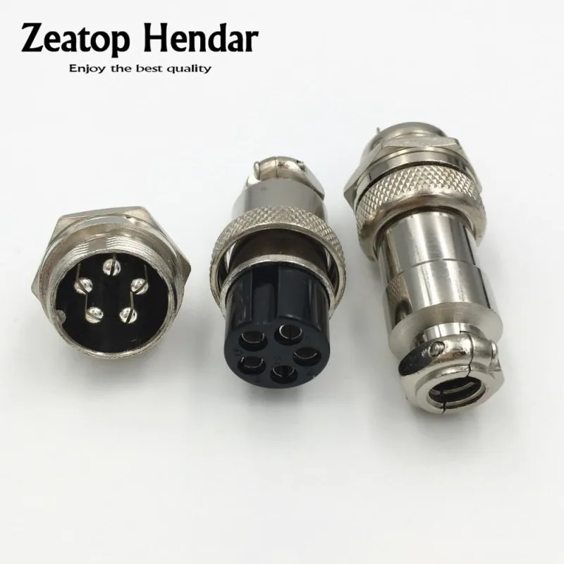 5sets Gx20 5 Pin Aviation Connector Gx-20 5p Male + Female 20mm ...
