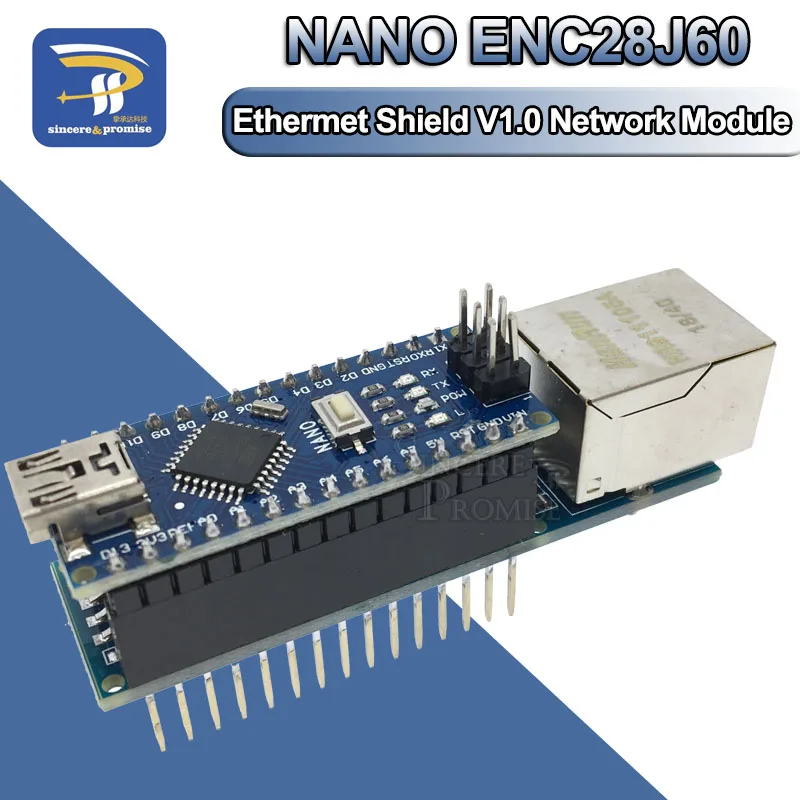 Módulo de servidor Web MINI ENC28J60 Ethernet Shield V1.0 RJ45 para Arduino, Kit Diy, Compatible ...
