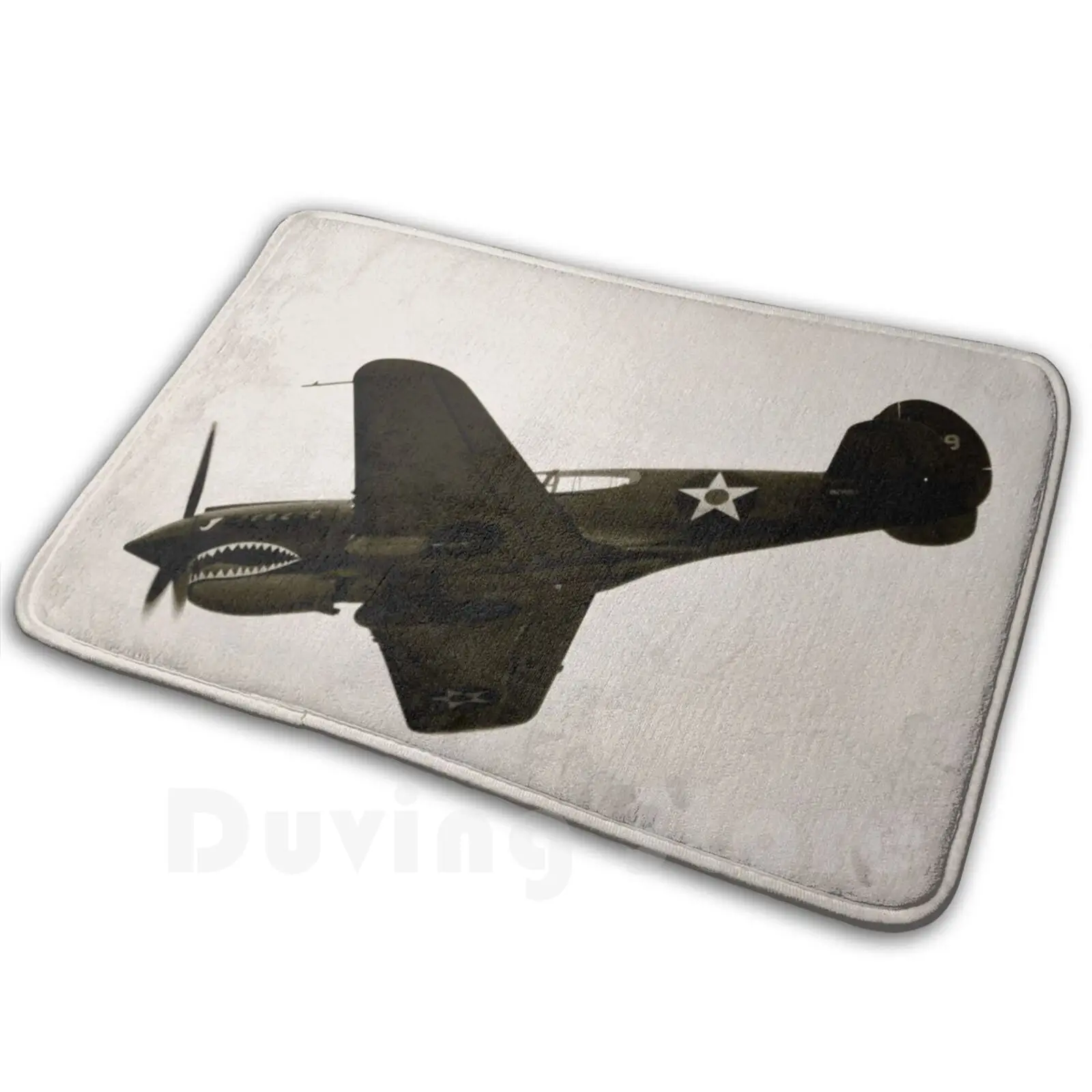 Flying-Tiger-Ww-Ii-Fighter-Plane-Carpet-Mat-Rug-Cushion-Flying-Tiger ...