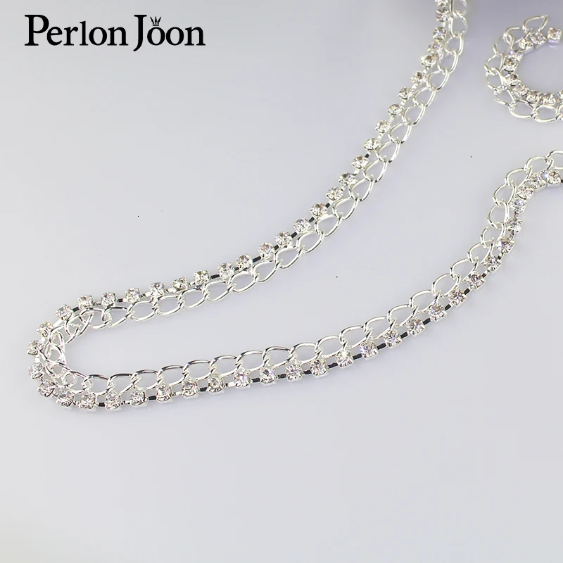 1 ярд цепи и стразы обшивки серебряные со стразами цепи ленты для ...