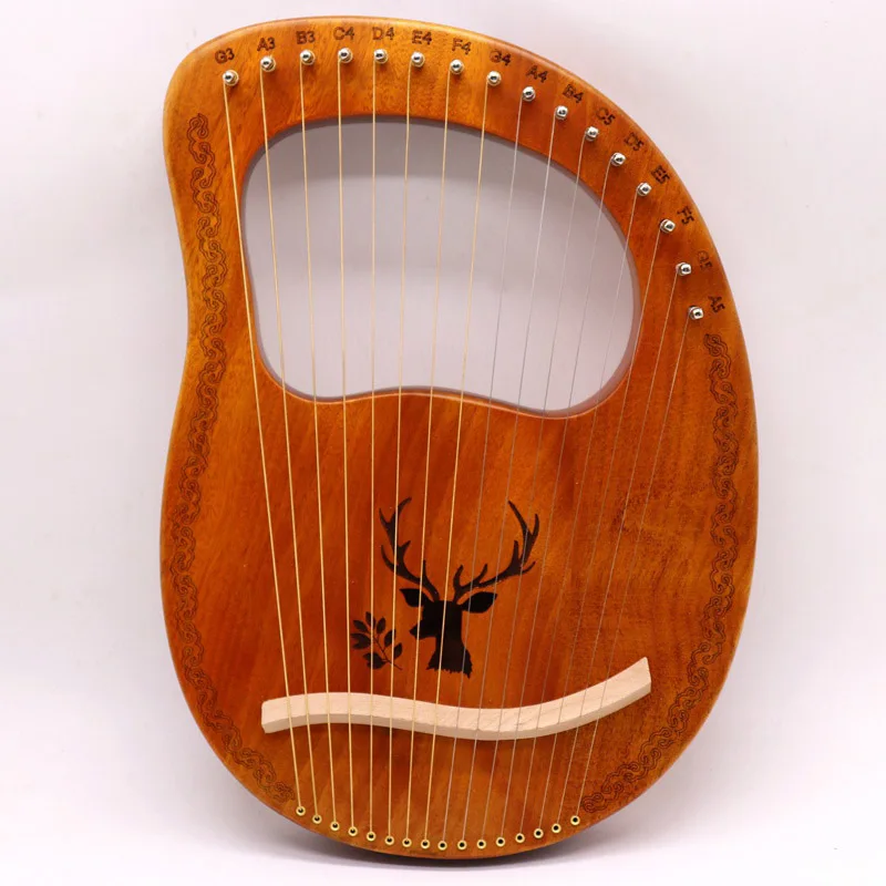 Vintage-Wooden-Lyre-Harp-16-String-Kit-Miniature-Mahogany-Harp-Veneer ...