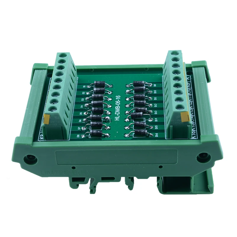 DIN Rail Mount 1 Amp 1000V Common Cathode 16 Diode Network Module ...