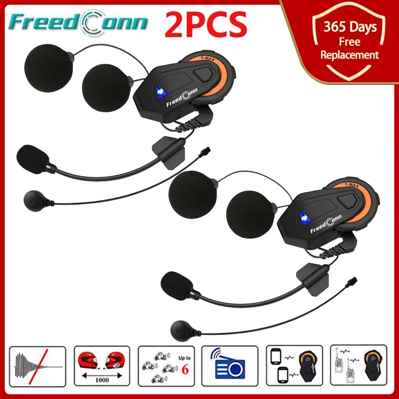 2PCS-FreedConn-T-MAX-E-C-Motorcycle-Bluetooth-Helmet-Intercom-Headset-6 ...