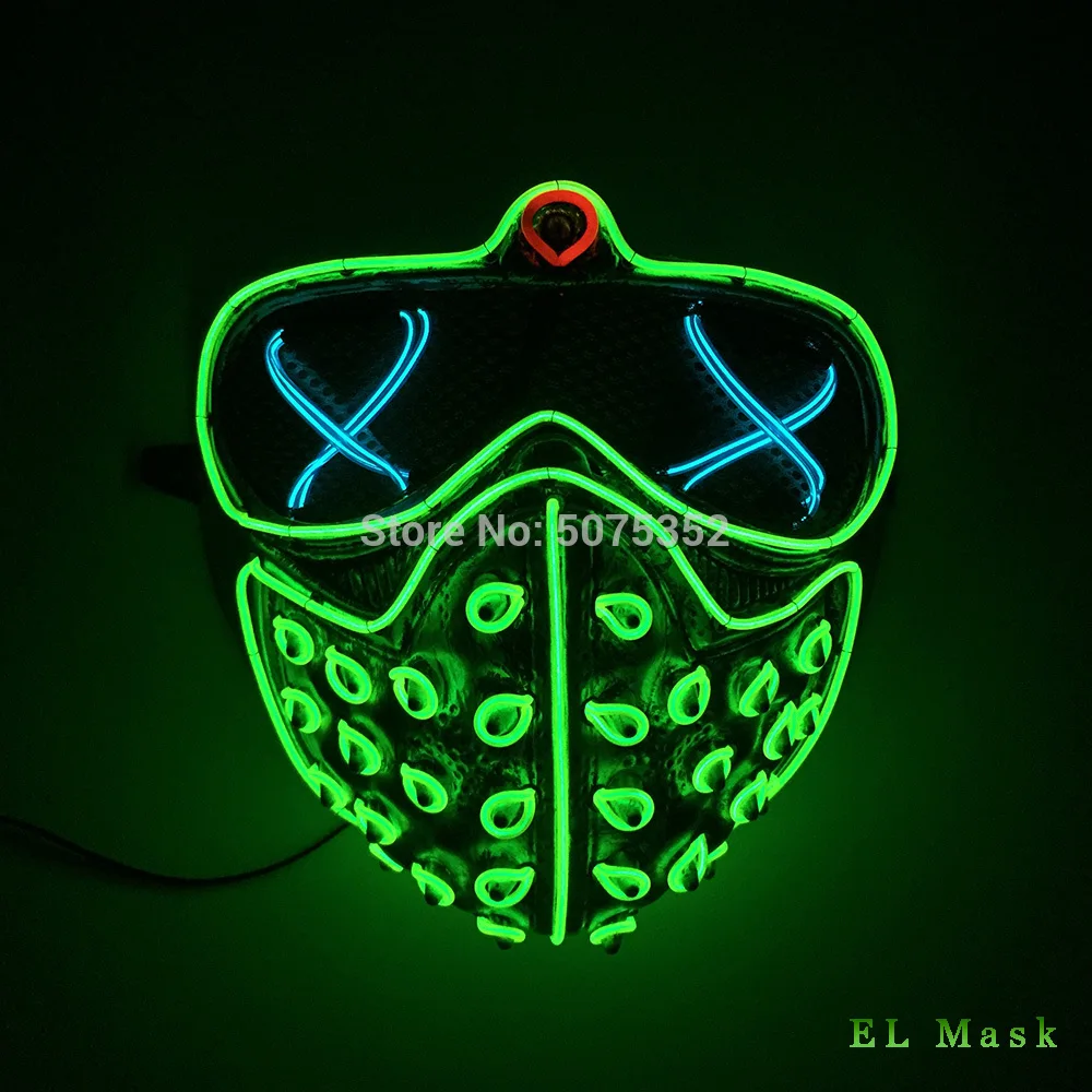 Horror Maska Luminous Glowing Neon EL Mask Cosplay LED Mask ...