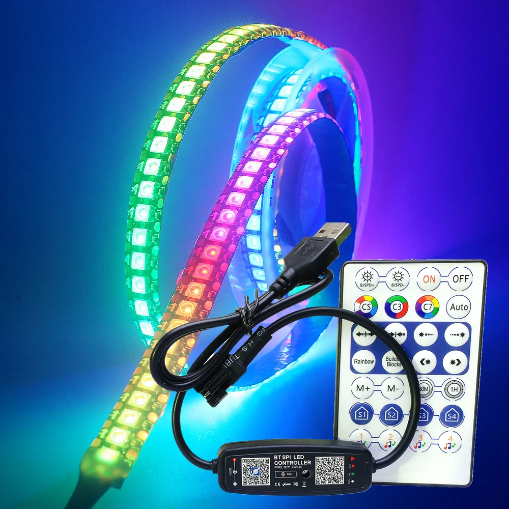 5V WS2812B Pixel LED Strip 0.5M 1M 2M Magic SK6812 RGB Addressable Full ...