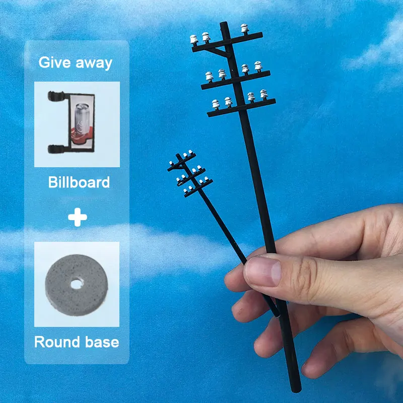 3Pcs-Set-Combined-1-150-87-64-N-Ho-Scale-Mini-Telegraph-Pole-With ...