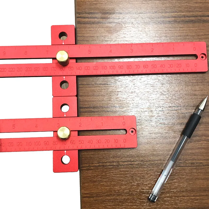 Aluminum-Alloy-170-270-370mm-Scale-Measure-Scribing-Ruler-Woodworking-T ...