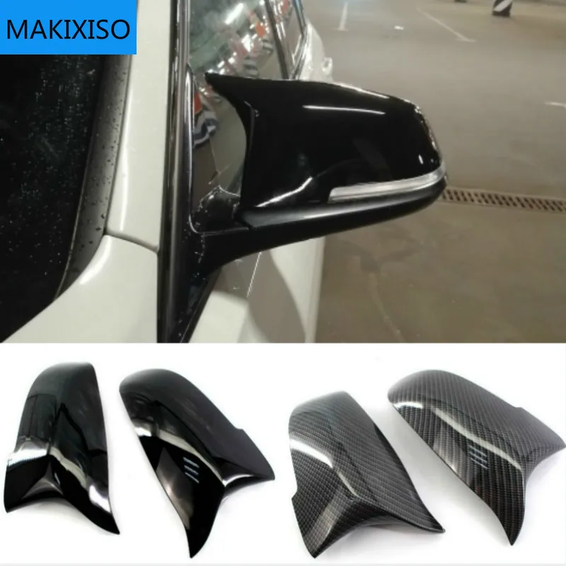 Carbon-Fiber-Look-Black-car-Rearview-Side-Mirror-cover-Caps-for-BMW-5-6 ...