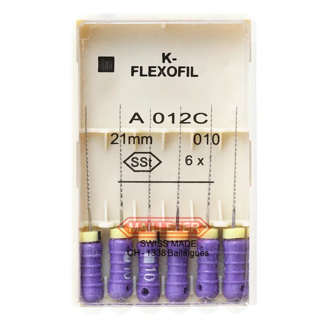 5 Packs Dental K-FLEXOFILE File 010 (21/25mm) Stainless Steel Endo Root ...