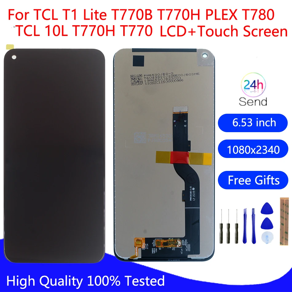 TCL 10L T770H T770 디스플레이 터치 스크린에 대 한 원래 LCD TCL T1 Lite T770B T770H 플렉스 ...