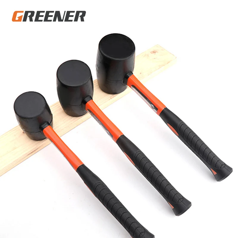 GREENER Rubber Hammer Mallet Heavy 450G 680G 900G Tile Decoration Small ...