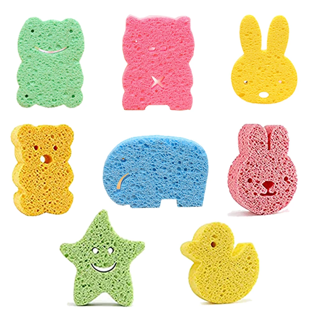 Baby Cute Animal Sponge Toys For Bathing, Natural Kids Infants, Toddler ...