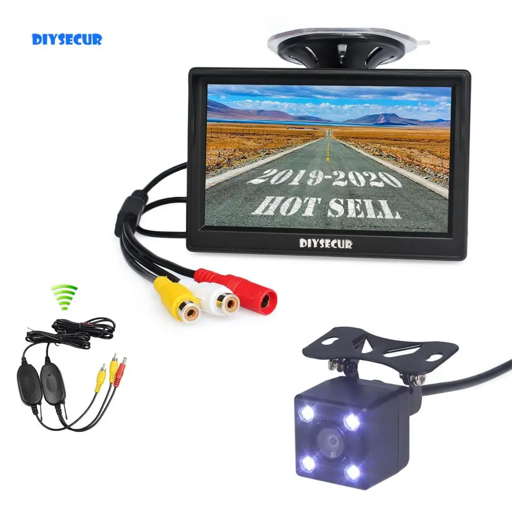 DIYSECUR Wireless 5inch TFT LCD Display Rear View Monitor Car Monitor ...