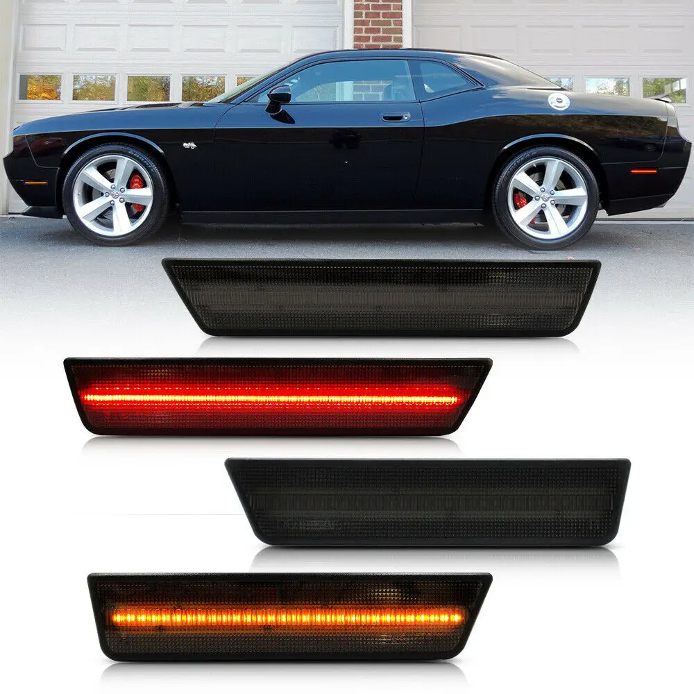 4PCS-LED-Front-amber-Rear-red-Side-Marker-Lamps-Lights-For-Dodge ...