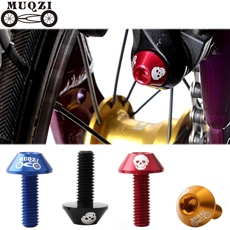 Muqzi 4pcs Bike M6 Brake Caliper Bolt 7075 Aluminum Alloy V Brake Clamp Screw Mtb Road Folding ...