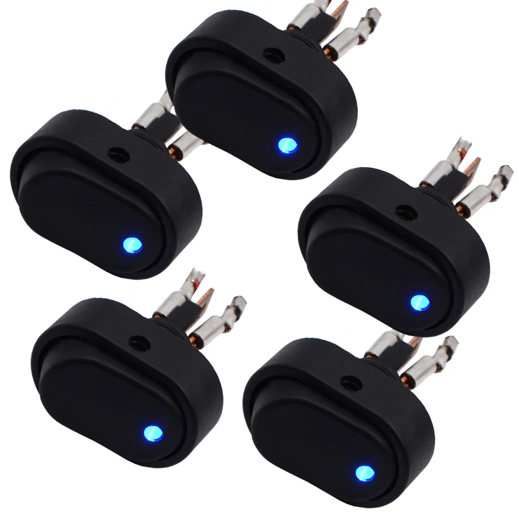 5pcs 3 핀 방수 12v 30a 로커 토글 스위치 블루 Led 라이트 자동차 보트 자동차 스위치 및 릴레이 Aliexpress