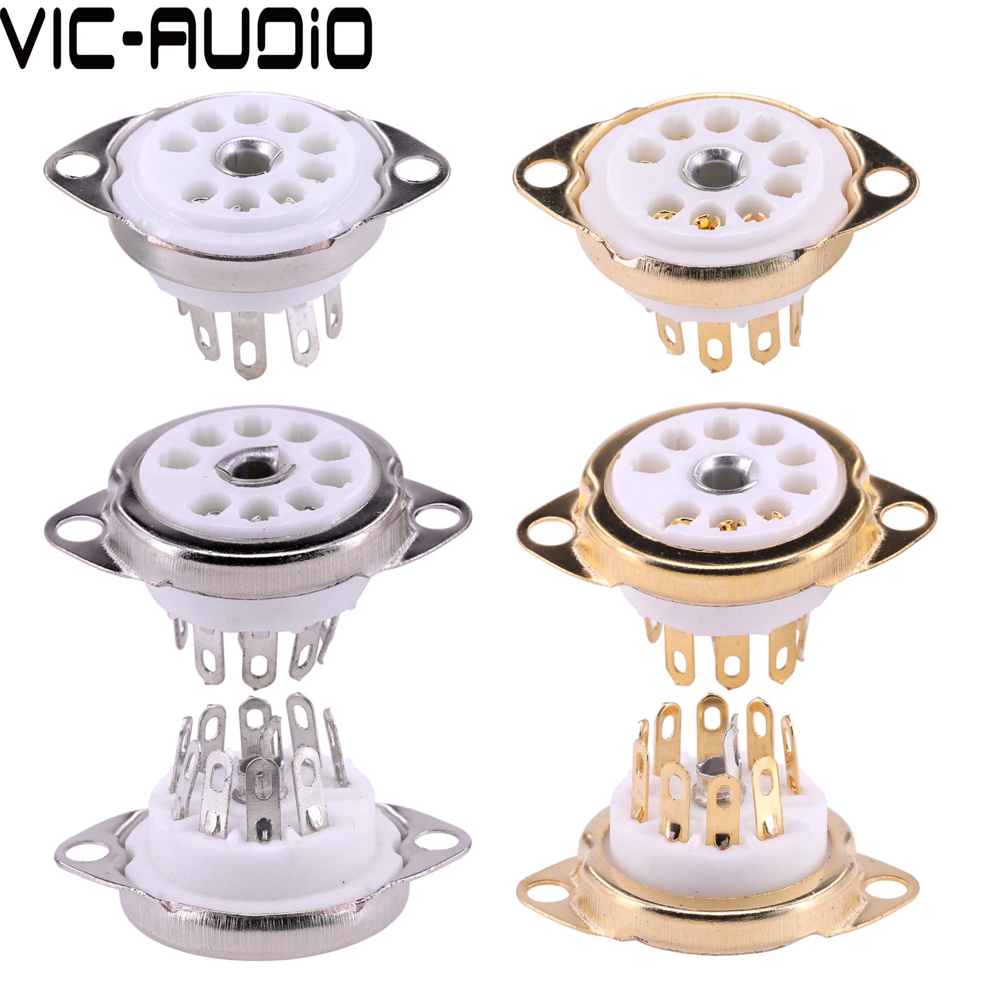 10pcs Ceramic B9a 9pin Vavle Tube Socket Gzc9-c For 6dj8 12ax7 Ecc83 ...