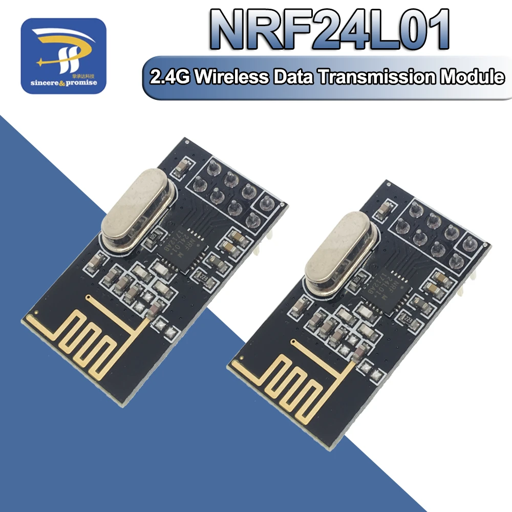 2pcs Nrf24l01 2.4ghz 2mbit/s Wireless Data Transmission Rf Transceiver Module Board 1.9-3.6v For ...