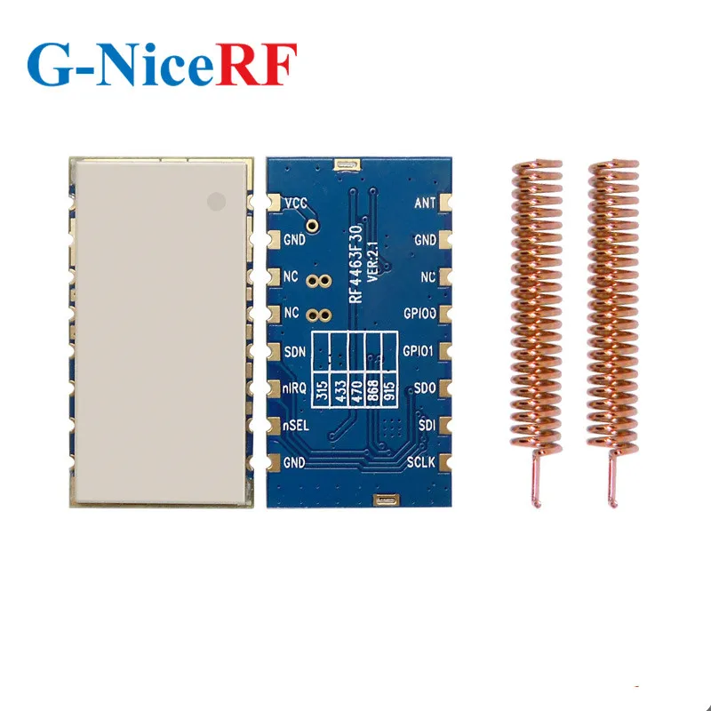 2PCS RF4463F30 1W 30dBm 3KM Long distance FSK Wireless SI4463 433MHz ...