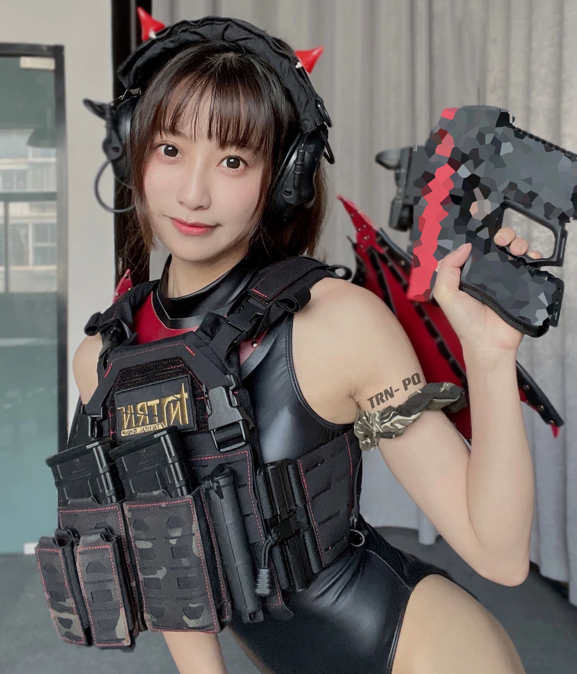 Trn-Bac-Black-Gray-Industrial-Children-s-Armed-Female-Tactical-Vest-Qpc ...