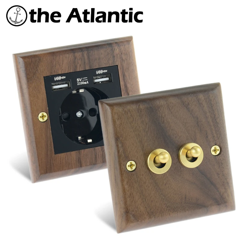 Wood Retro Toggle Switch Vintage Lamp Light Switch Wall Power Socket ...