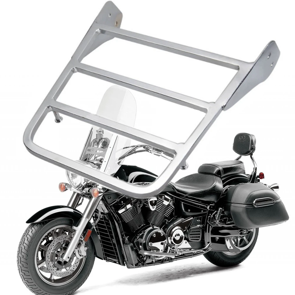 Chrome-Motorcycle-Backrest-Sissy-Bar-Luggage-Rack-For-Yamaha-V-Star-400 ...