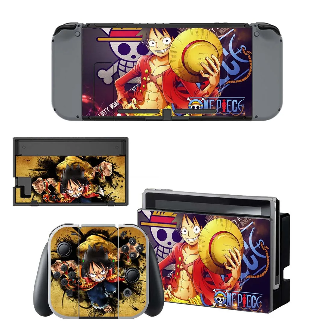 One Piece Skin Sticker for Nintendo Switch Console Joy-Con Dock Full ...