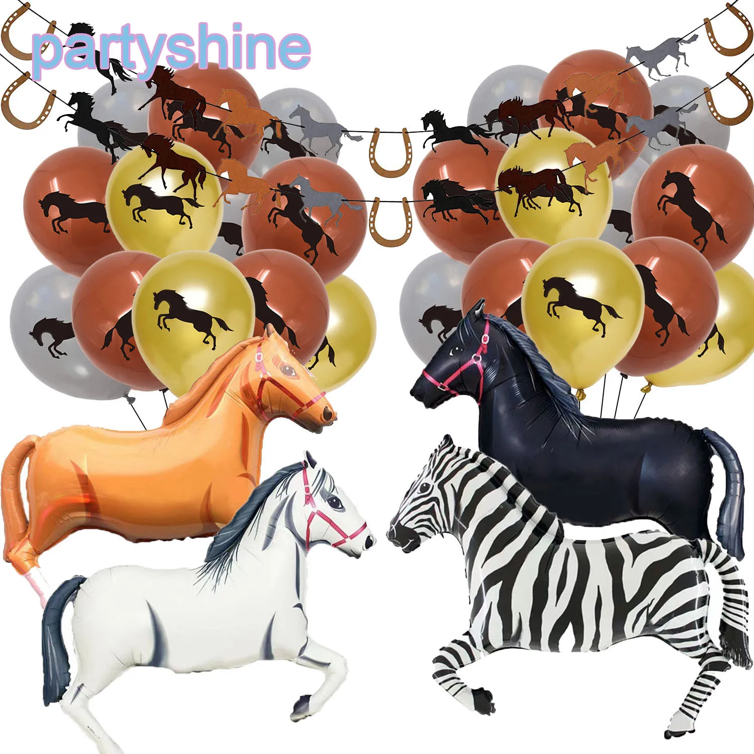 Horse-Birthday-Party-Decoration-Banner-Balloon-Riding-Club-Supplies ...