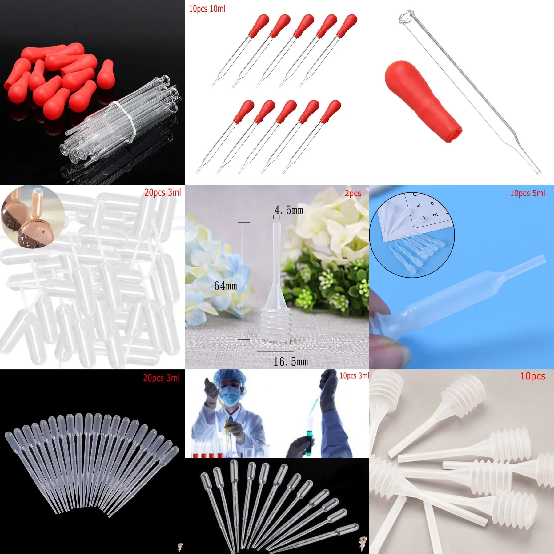 Plastic Pipettes 150 Pieces 4ml Disposable Transfer Pipettes Squeeze ...