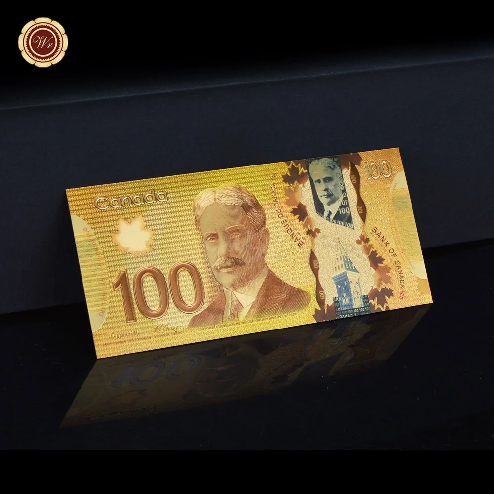 Canada-Gold-Color-Plated-Banknote-Canadian-Dollar-100-Plastic-Bank-Note ...