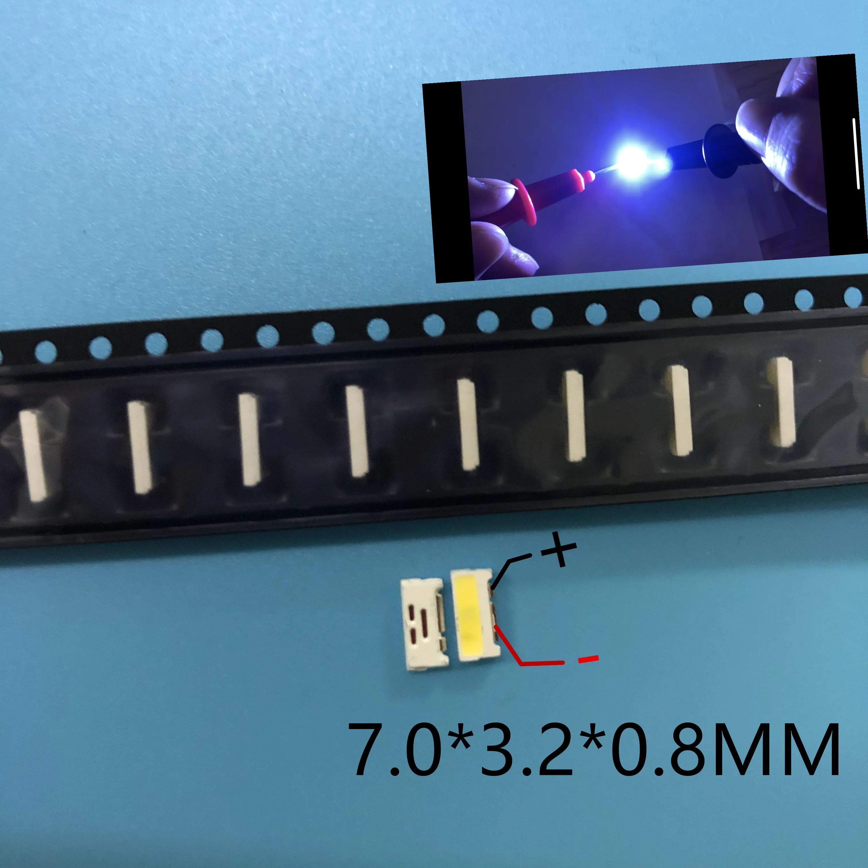 200pcs Lumens Led Backlight Edge Led Series 0.7w 3v 7032 Cool White For ...