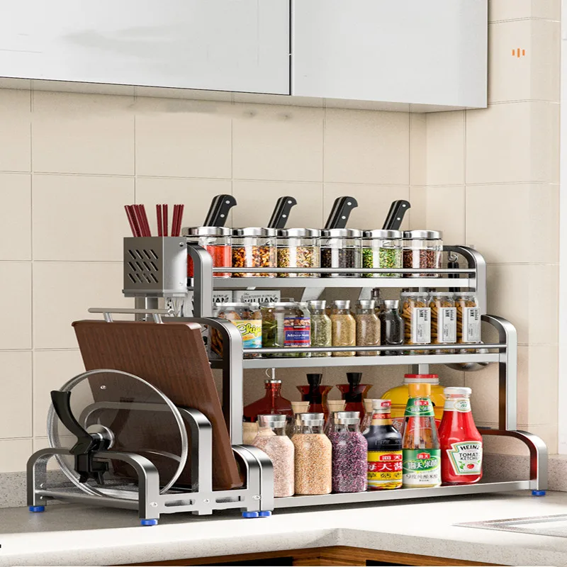 Kitchen-Stainless-Steel-Condiment-Racks-Stove-Multi-Function-Seasoning ...