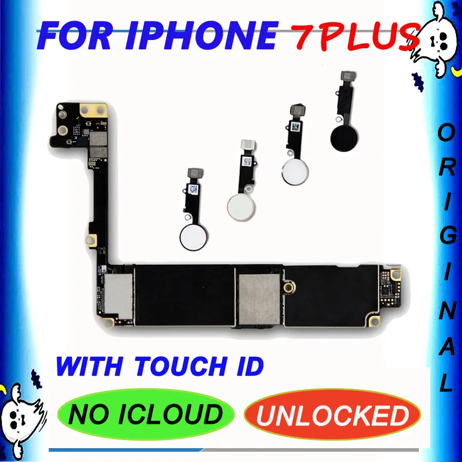 Оригинальная материнская плата для iPhone 7 Plus, 5,5 дюймов, 32G, 128G, 256G, с сенсорным ID ...