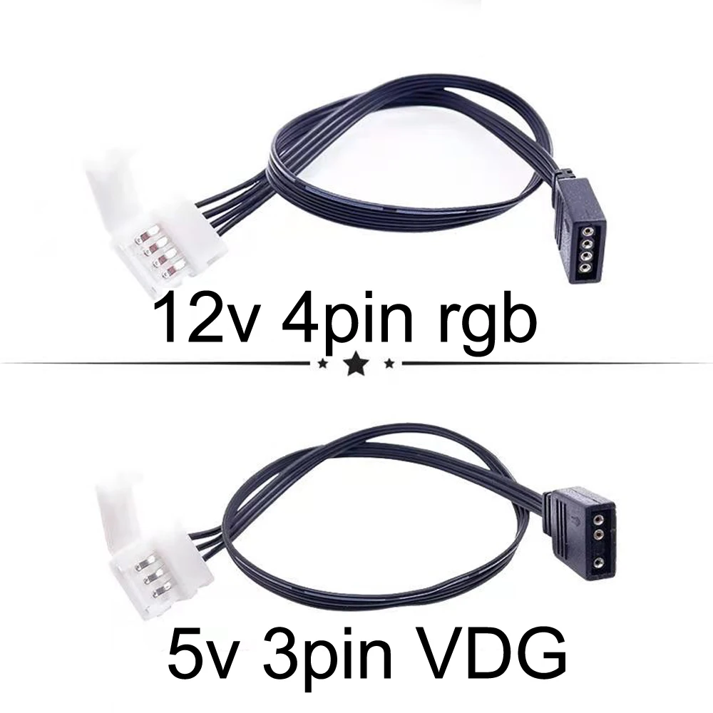 5V-3Pin-12v-4pin-RGB-Strip-Connector-No-Soldering-ws2812b-5050-3528-rgb ...