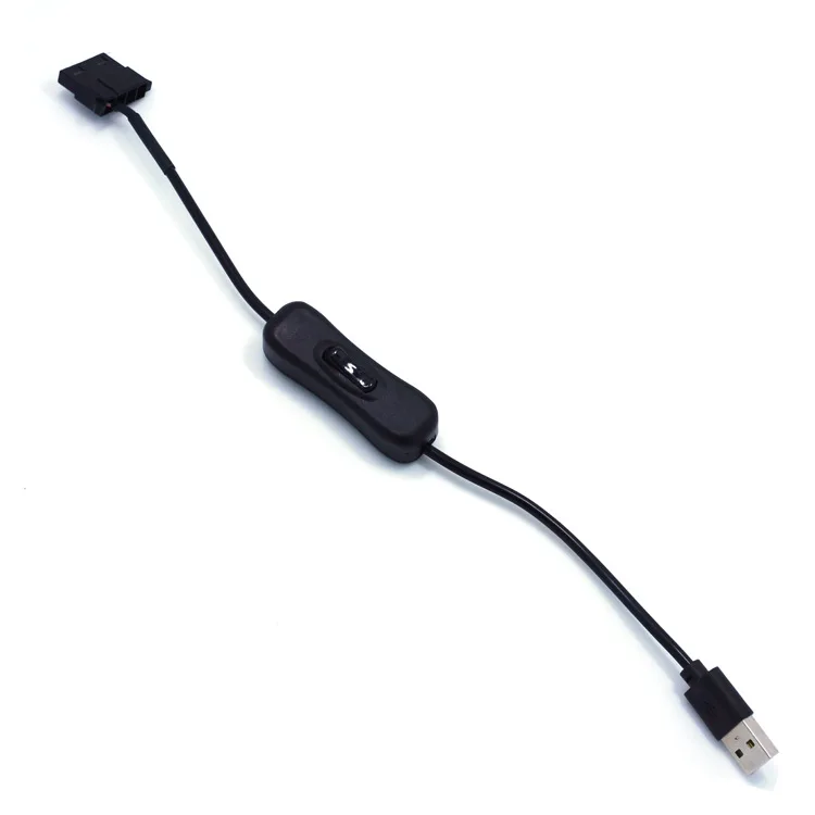 USB To 3-Pin / 4-Pin PWM 5V USB Sleeved Fan Power Adapter Connector ...