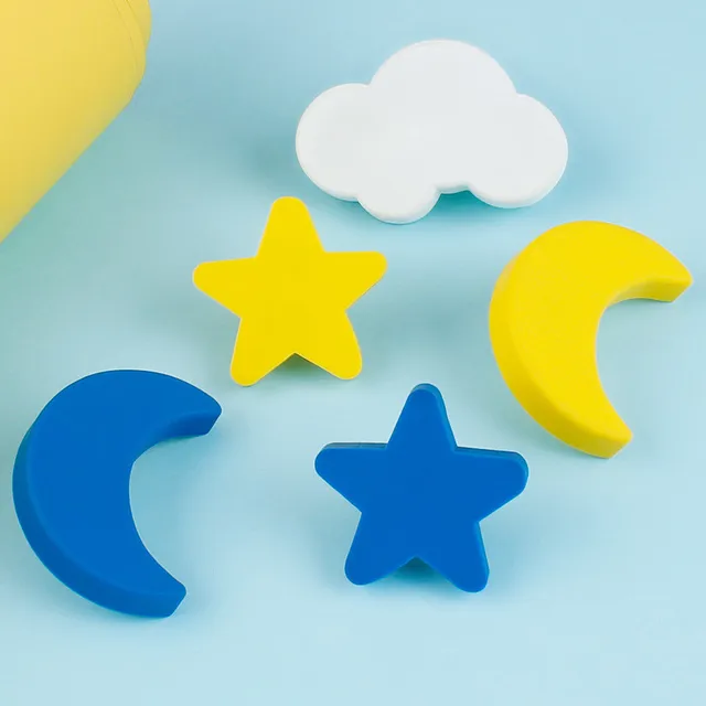 Children Room Knobs and Handles Moon Cartoon Furniture Handles Plastic Star Cloud Door Knob Kids ...