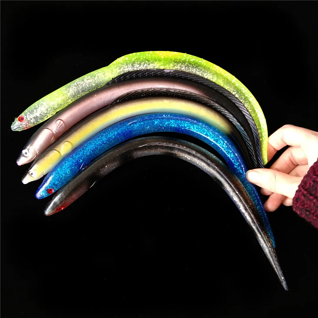 5pcs 30cm 60g big Eel Fishing Lure Soft Sea Eel Loach Fishing Lures ...