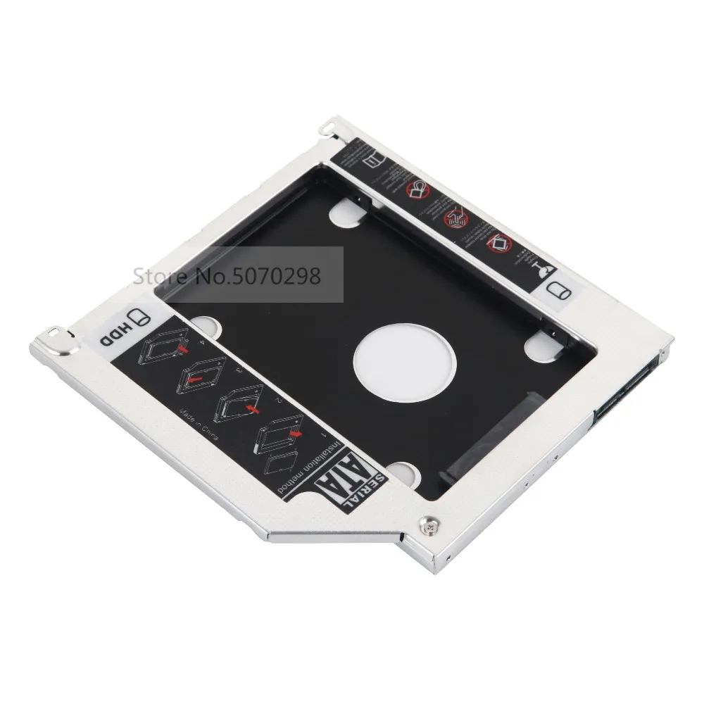 9.5mm 2nd HDD SSD Hard Drive Optical bay Caddy Frame Adapter for ...