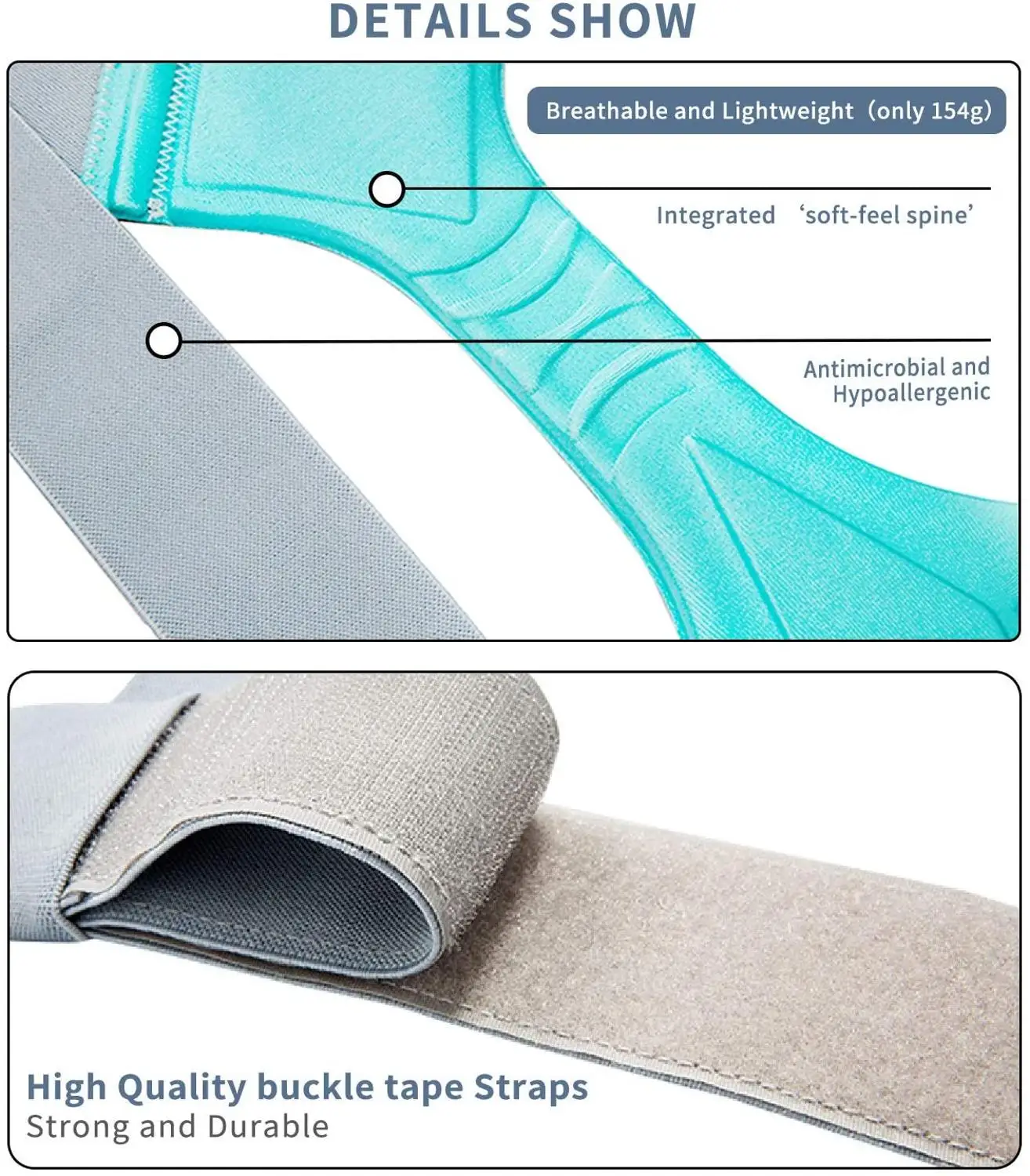 Back orthosis adjustable male and female back shoulder spine support ...