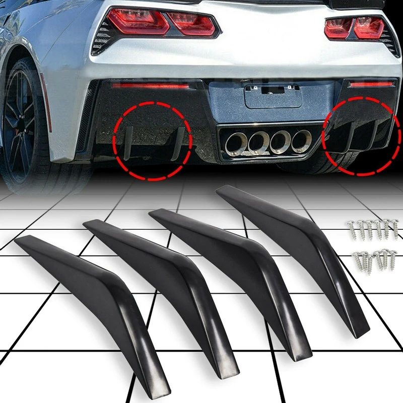Car Rear Bumper Air Diffuser Fin Spoiler for Chevrolet Corvette C7 2014 ...