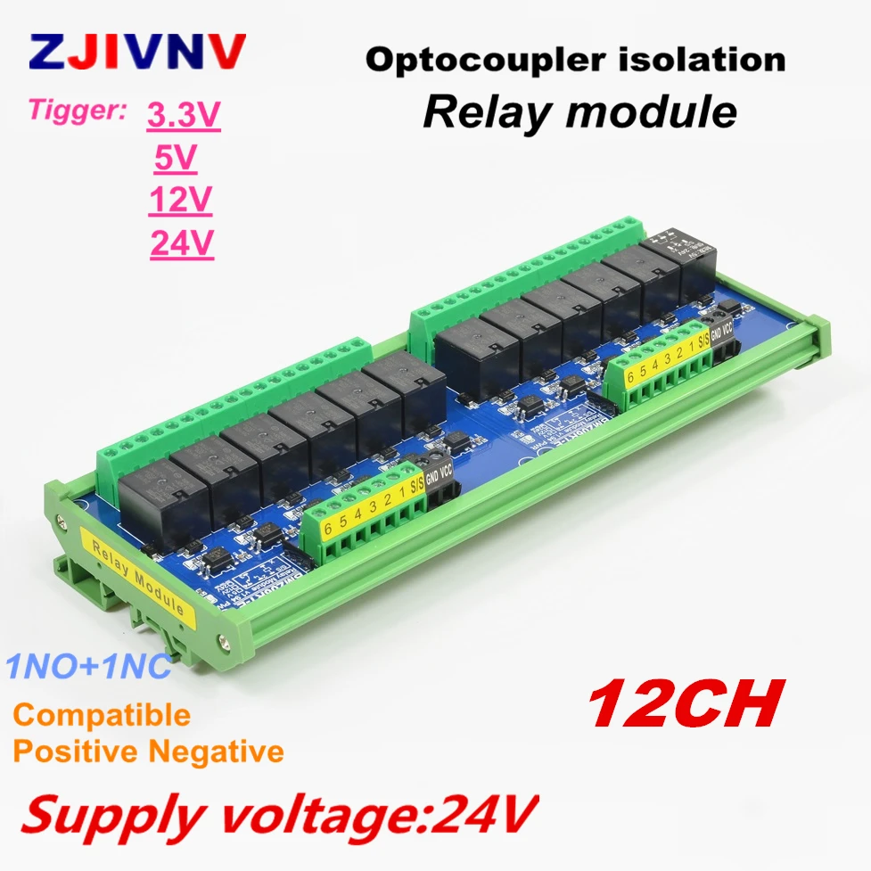 DC-24V-12-channels-Optocoupler-isolation-Relay-Interface-Module-tigger ...
