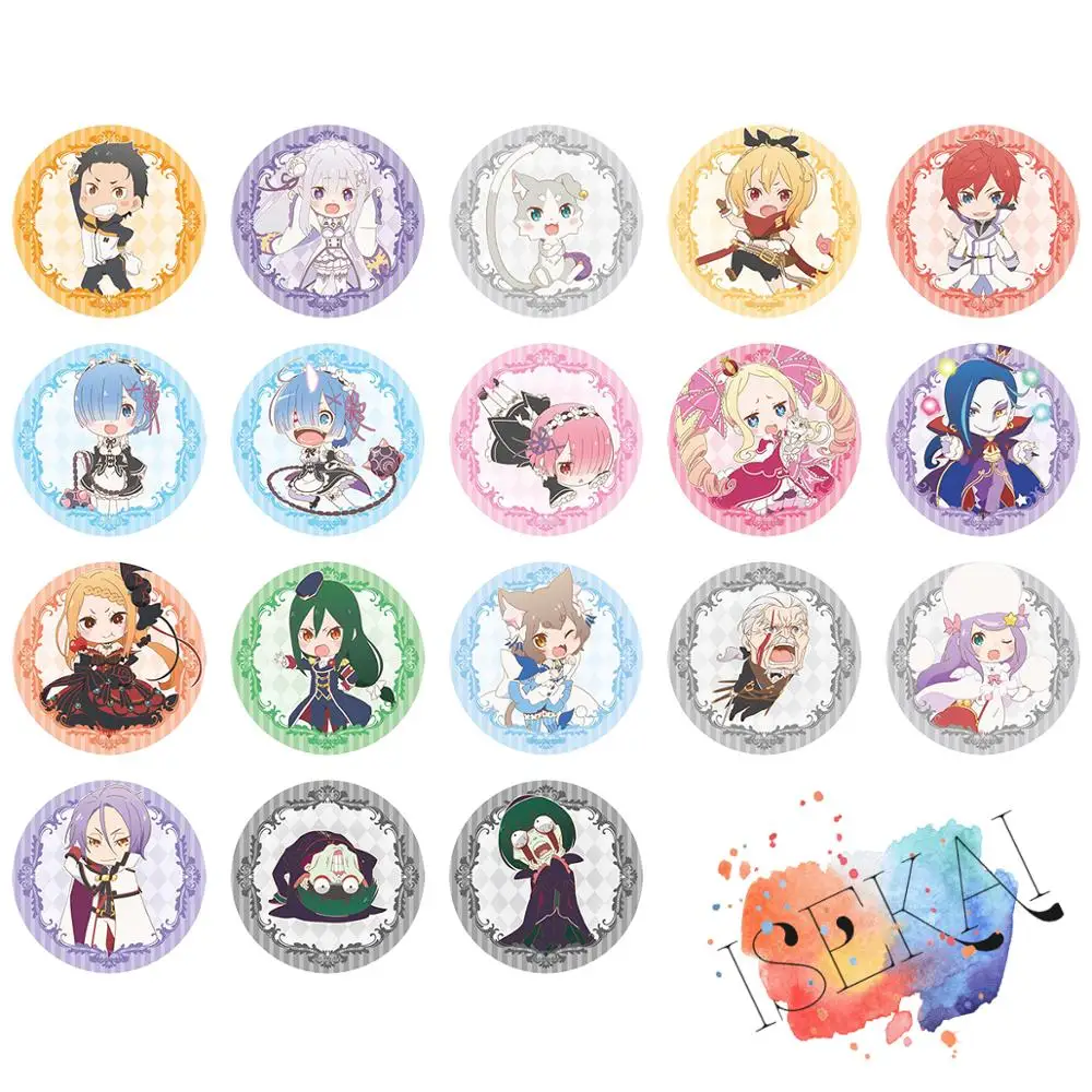 Insignia de Anime Rezero Rem Ram Emilia Stark Beatrice Puck Re:Zero ...