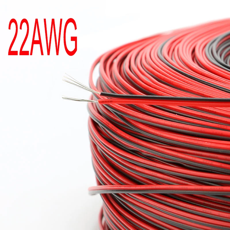 주석 도금 구리 절연 PVC 연장 LED 스트립 케이블, 레드 블랙 와이어, 22AWG 2468 UL2468 PVC 2 핀 ...