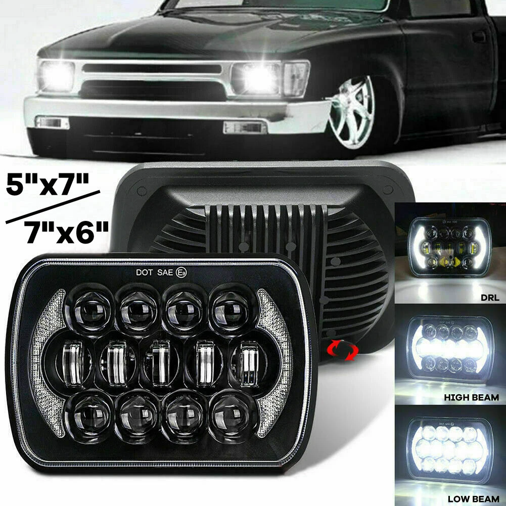 5x7" 7x6 Inch Rectangle Led Headlight Drl Brightest For Toyota Pickup ...