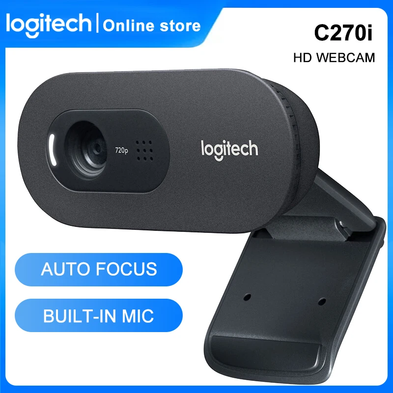 Logitech c270i hd vídeo 720p câmera embutido micphone usb2.0 widescreen ...