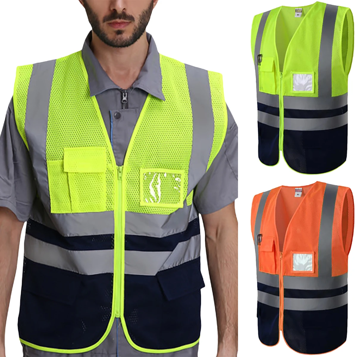 High Safety Vest Work Multi-pocket Workwear Safety Red Reflective Vest ...