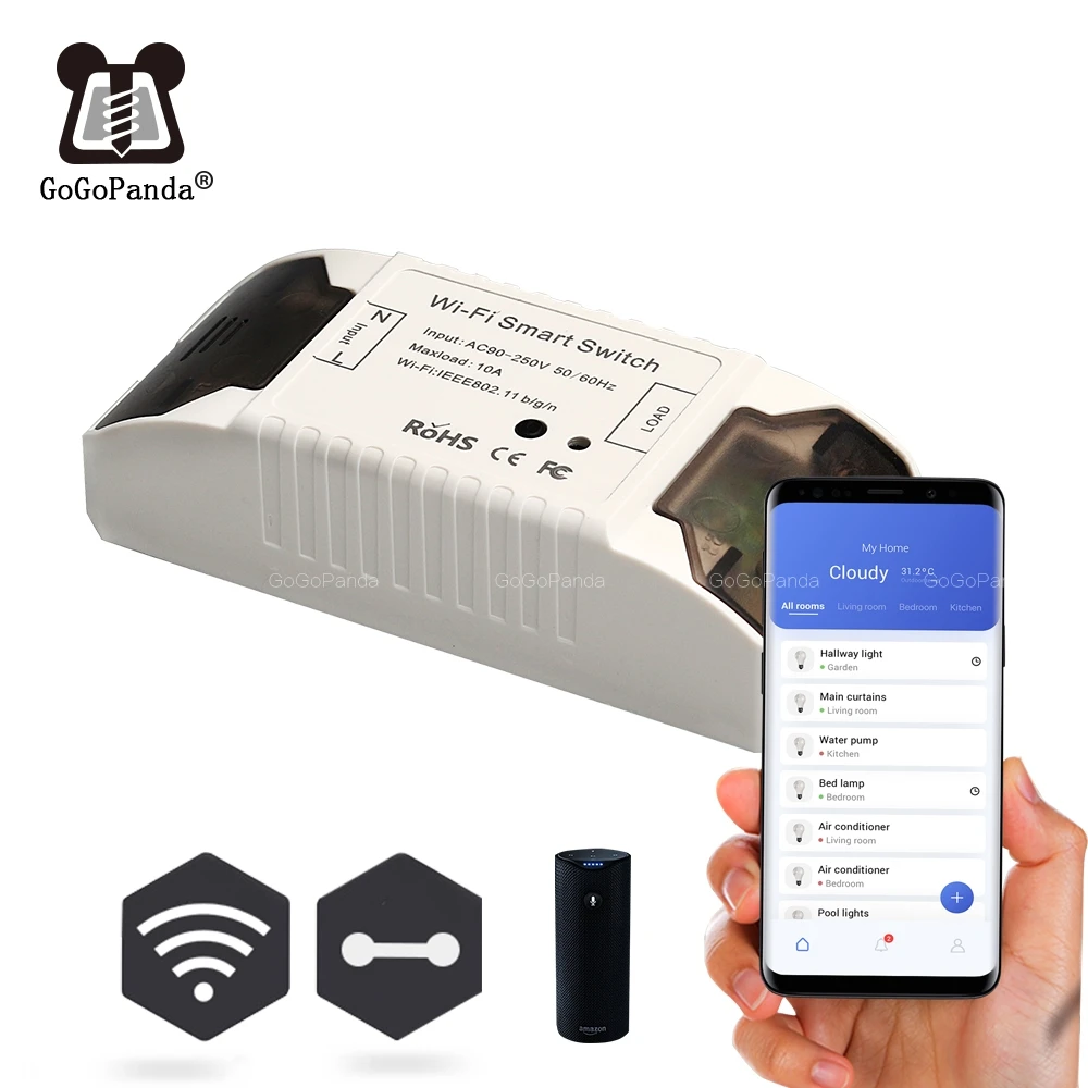 Smat-1-2-3-Gang-Push-Light-Switch-Wireless-Control-110v-220v-Receiver ...