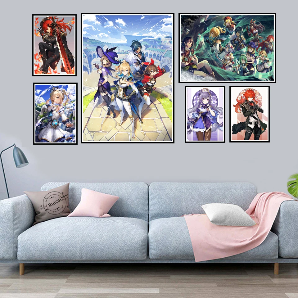 Game Genshin Impact Home Decor Dorm Picture Cosplay Wall Art For Living ...